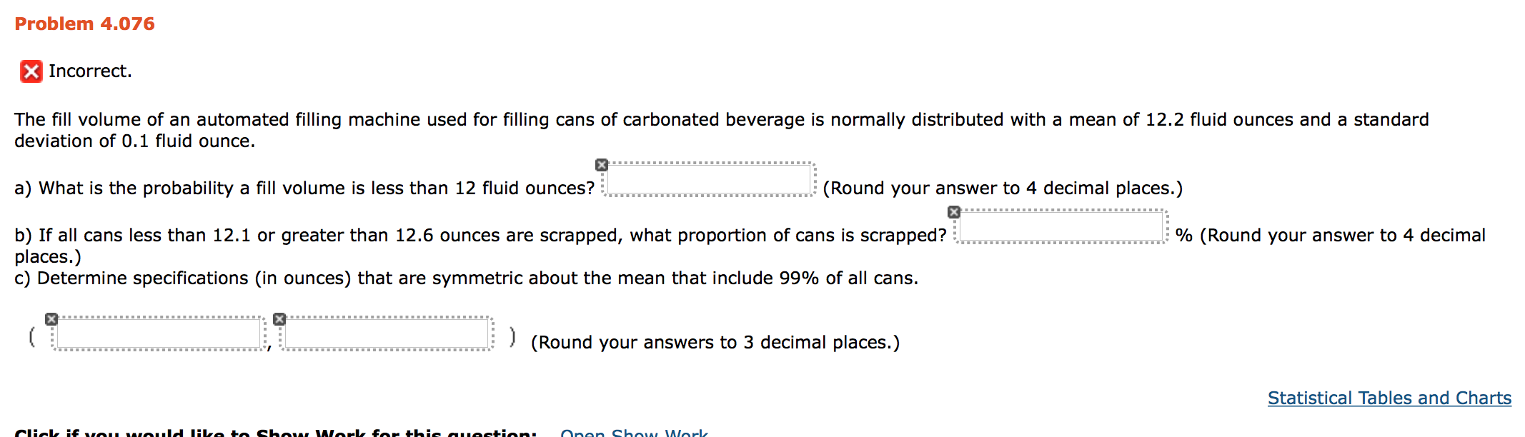 Solved The fill volume of an automated filling machine used | Chegg.com