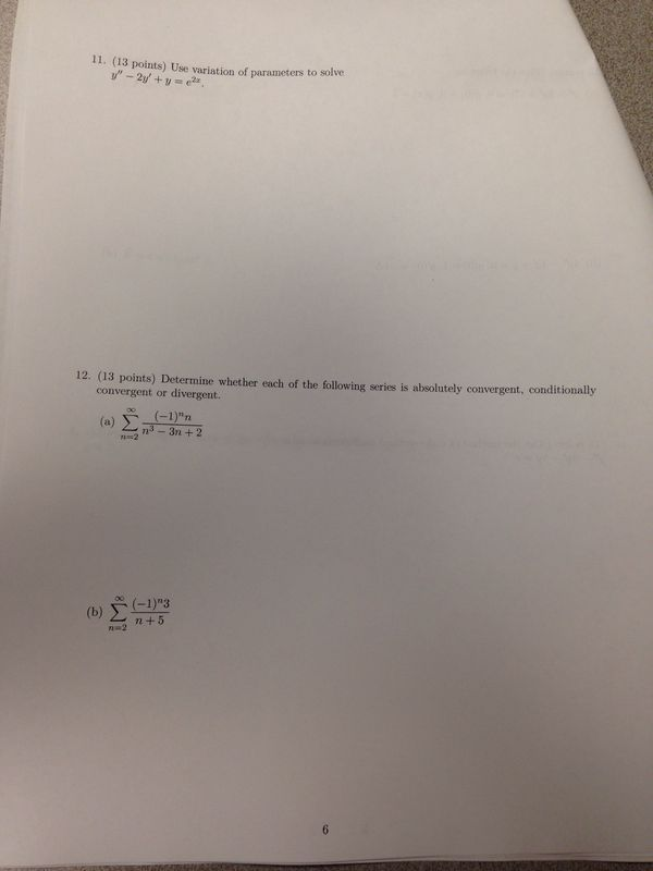 Solved Use variation of parameters to solve y" - 2y' + y = | Chegg.com