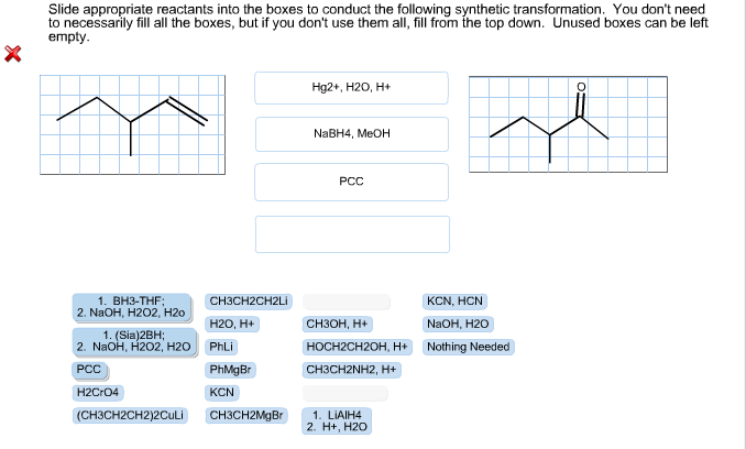 Solved Slide appropriate reactants into the boxes to conduct | Chegg.com