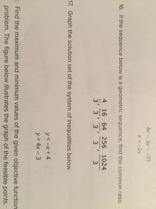 Solved If The Sequence Below Is A Geometric Sequence Find
