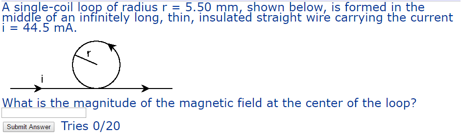 Solved: A Single-coil Loop Of Radius R = 5.50 Mm, Shown Be... | Chegg.com