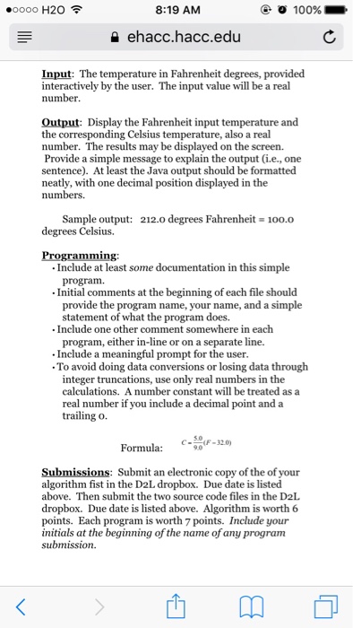 (Solved) : Temperature Fahrenheit Degrees Provided Interactively User ... (Solved) : Temperature Fahrenheit Degrees Provided Interactively User ...