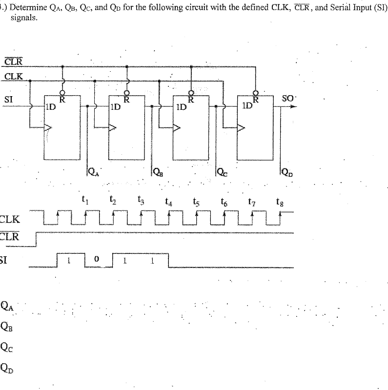 Determine Qaqb Qc And Qd For The Following Circuit 