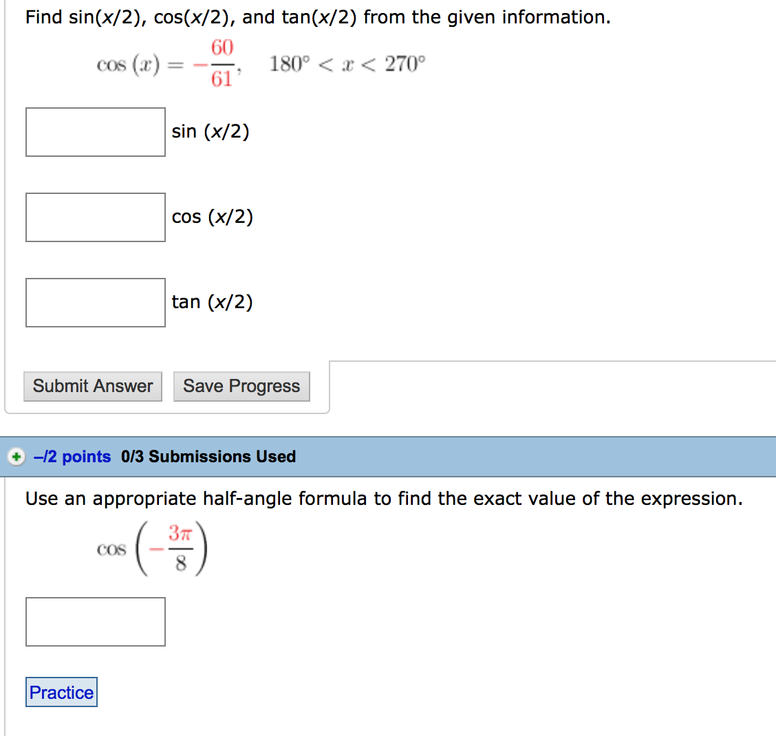 Solved Find Sin x 2 Cos x 2 And Tan x 2 From The Given Chegg solved-find-sin-x-2-cos-x-2-and-tan-x-2-from-the-given-chegg