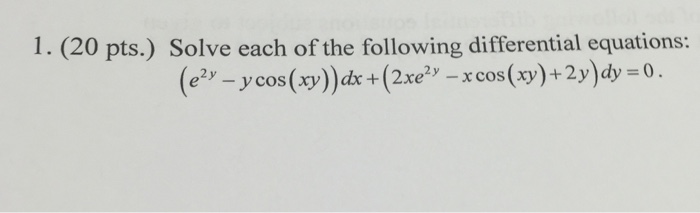 Solved Solve each of the following differential equations: | Chegg.com