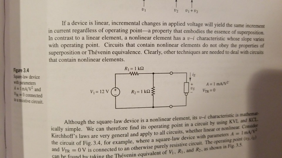 Solved Suppose that a square law device in fig 3.4 has | Chegg.com
