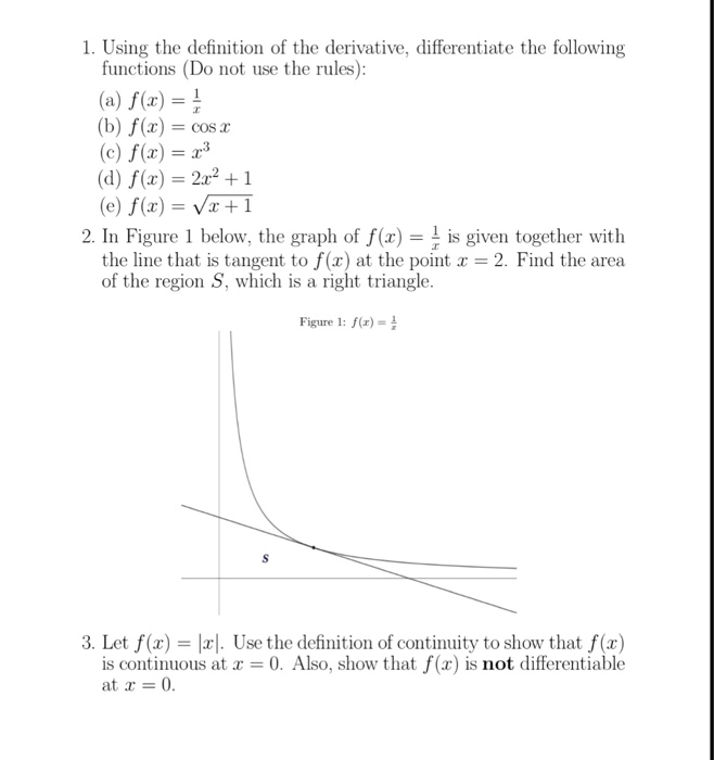 Solved Using the definition of the derivative, differentiate | Chegg.com