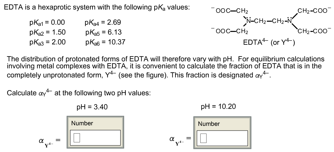 EDTA is a hexaprotic system with the following pKa | Chegg.com