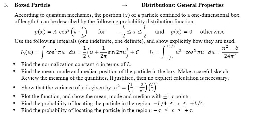 Boxed Particle rightarrow Distributions: General | Chegg.com