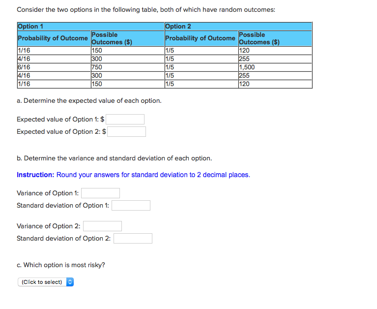 Solved Consider the two options in the following table, both | Chegg.com