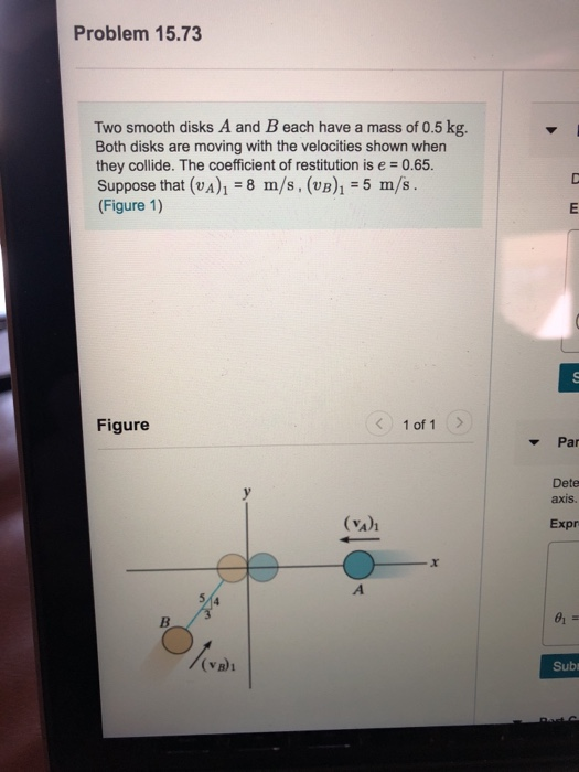 Solved Problem 15.73 Two smooth disks A and B each have a | Chegg.com