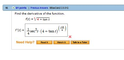 Solved Find the derivative of the function. f(t) =^4 | Chegg.com