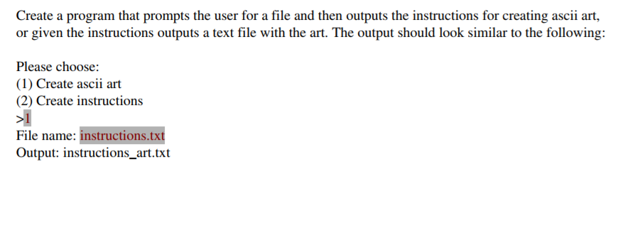 Solved Create a program that prompts the user for a file and | Chegg.com