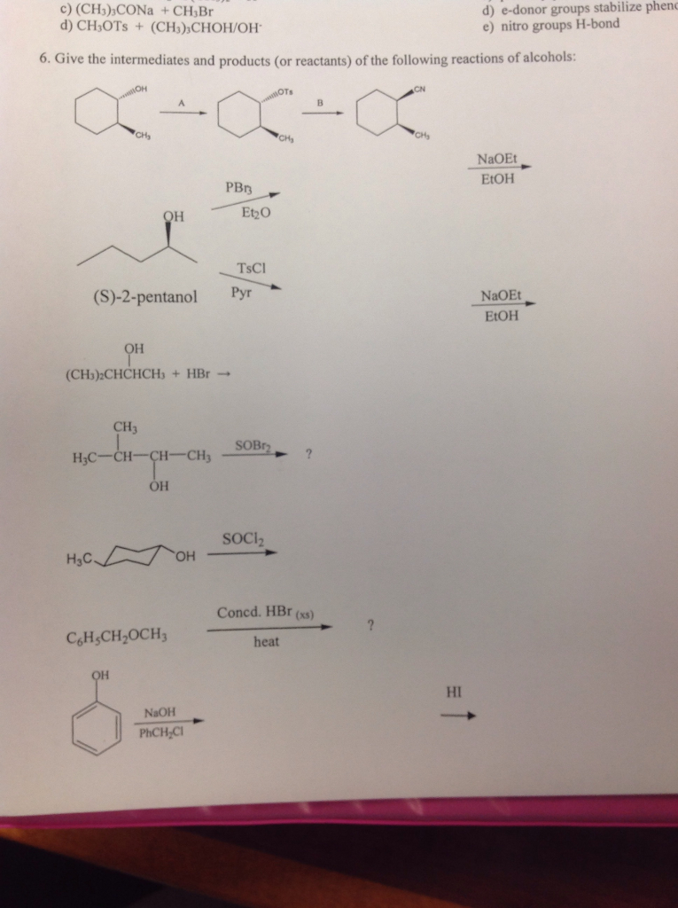 Solved d) e-donor groups stabilize phen e) nitro groups | Chegg.com
