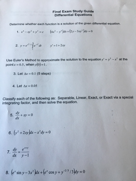 Solved Determine whether each function is a solution of the | Chegg.com
