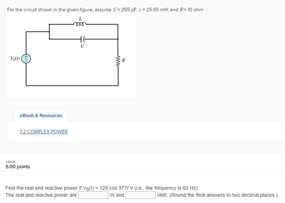 Solved For the circuit shown in the given figure, assume C= | Chegg.com