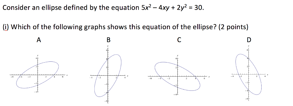 Solved Consider an ellipse defined by the equation 5x 4xy | Chegg.com