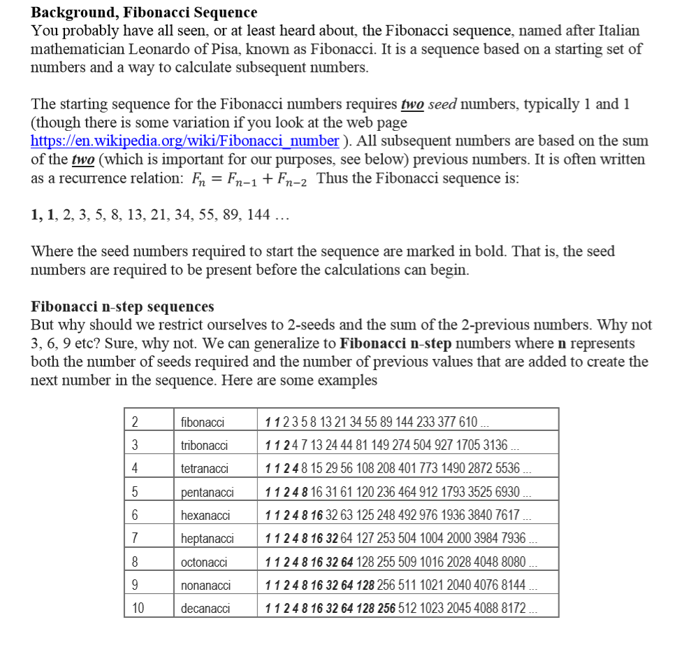 Solved Backgiound Fibonacci Sequence You Probably Have All Chegg