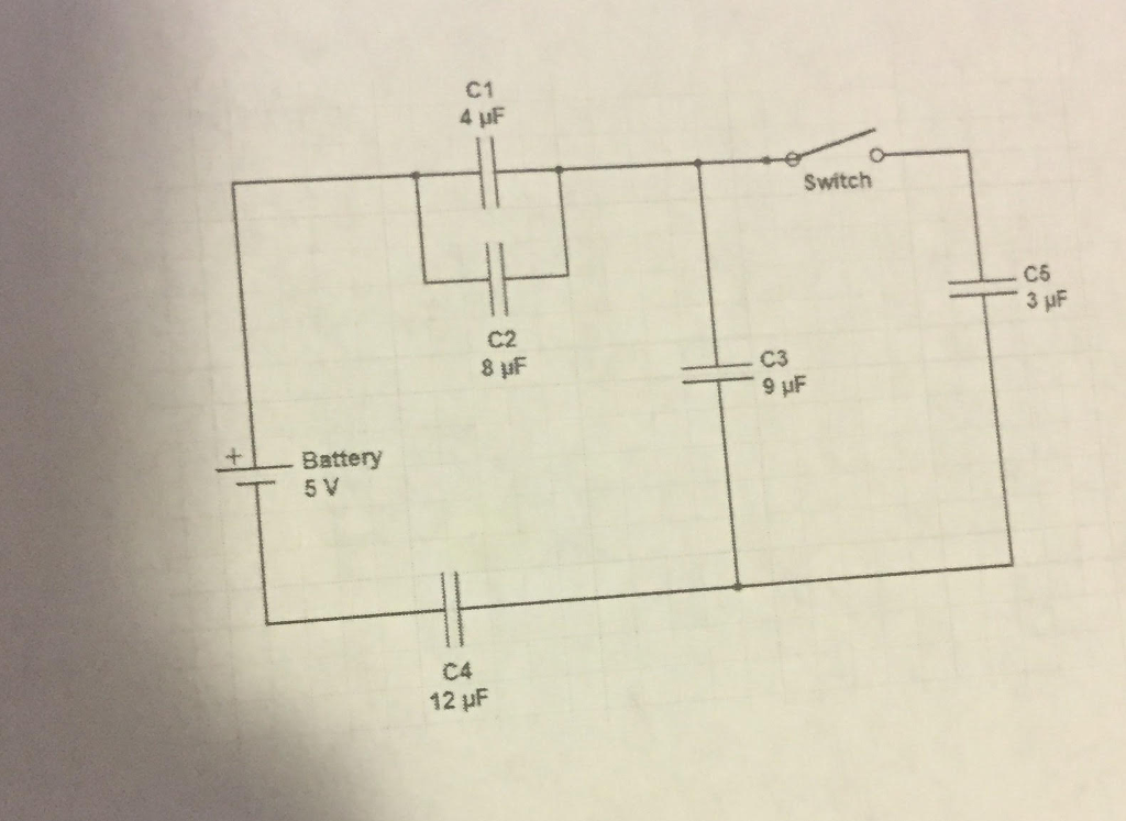 Solved The figure below shows a network of capacitors | Chegg.com