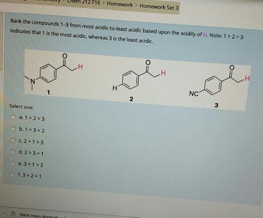 Solved Part A Rank The Three Compounds From Most Acid - vrogue.co Solved Part A Rank The Three Compounds From Most Acid - vrogue.co