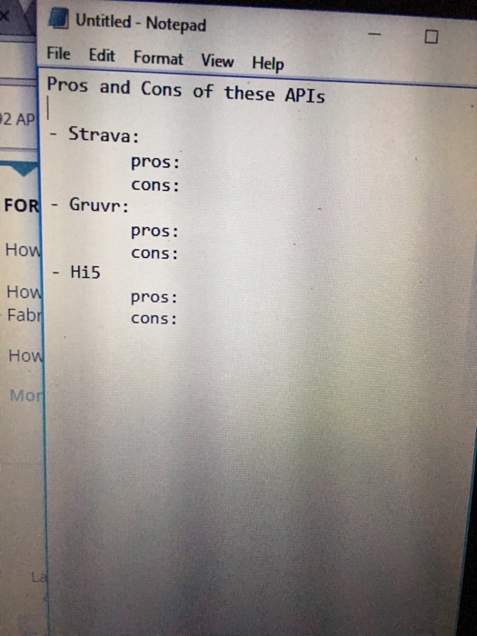 Solved Pros and Cons of these APIs Strava: pros: cons: | Chegg.com