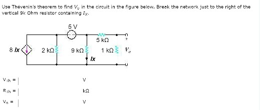 Solved Use Thevenin's theorem to find V in the circuit in | Chegg.com