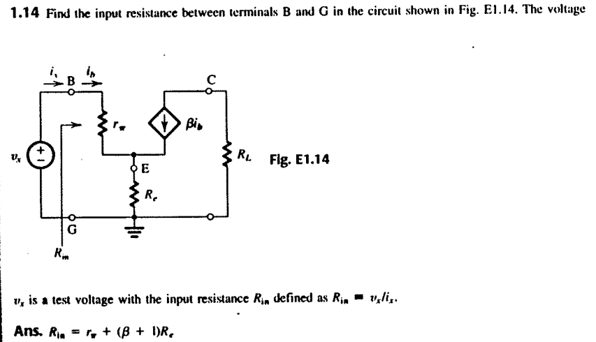 Solved Find the input resistance between terminals B and G | Chegg.com