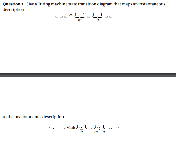 Question 3: Give a Turing machine state transition | Chegg.com