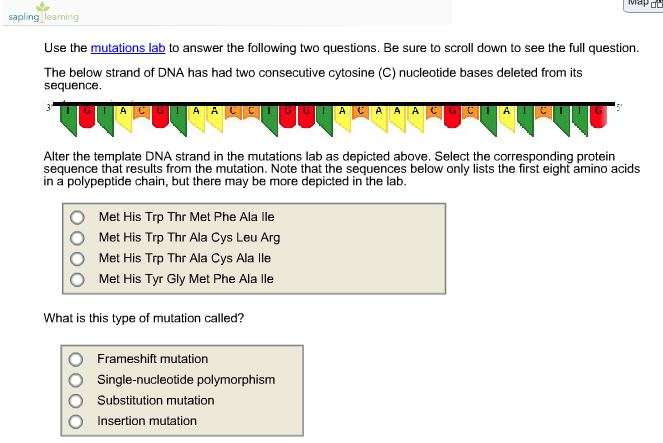 Map pling. Use the mutations lab to answer the | Chegg.com