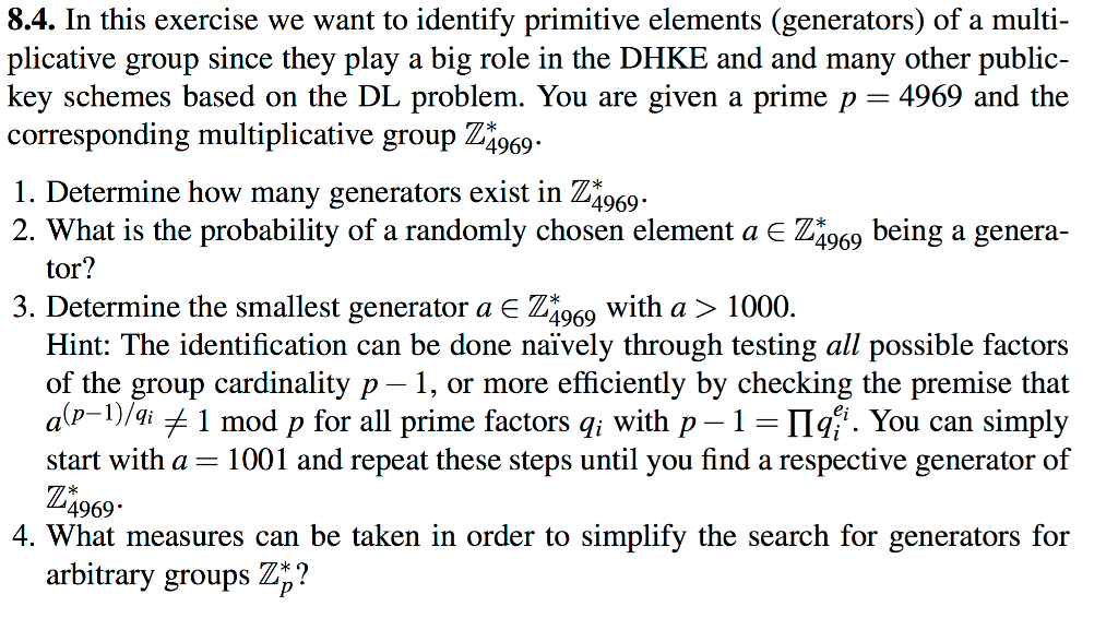 Solved In this exercise we want to identify primitive | Chegg.com