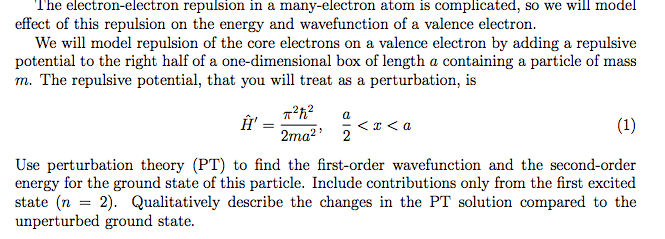 Use Perturbation Theory Pt To Find The