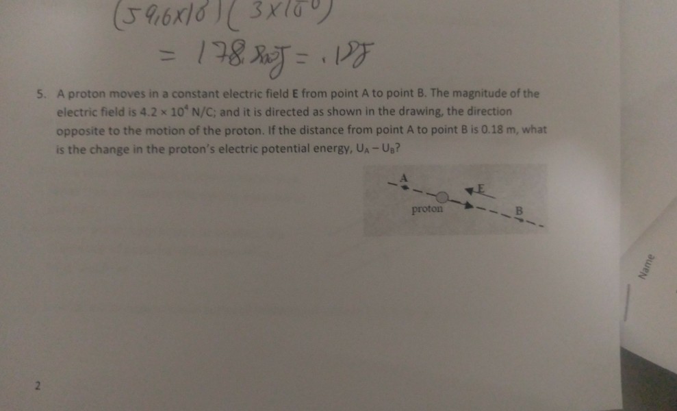 Solved 178珂: .1万 A proton moves in a constant electric field | Chegg.com