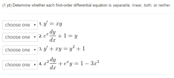 Solved Determine whether each first-order differential | Chegg.com