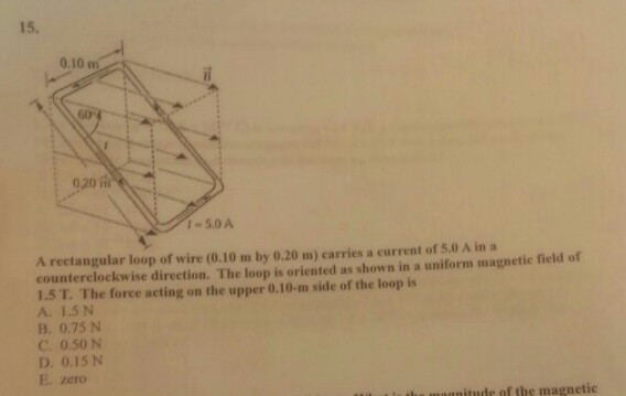 Solved A rectangular loop of wire (0.10 m by 0.20 m) | Chegg.com