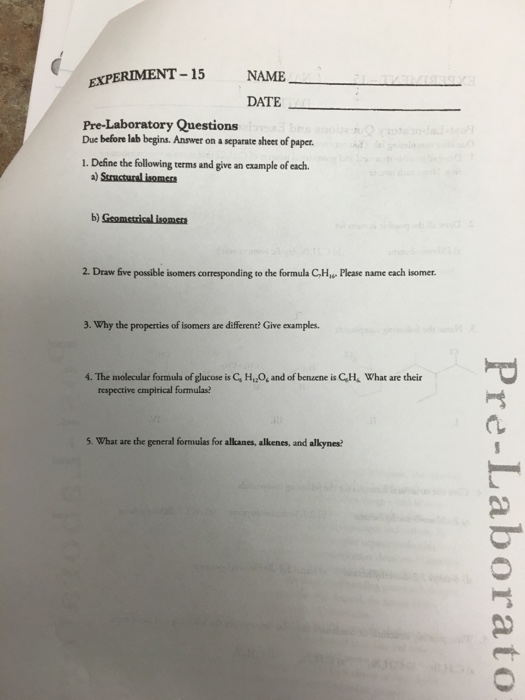 Solved Due before lab begins. Answer on a separate sheet of | Chegg.com