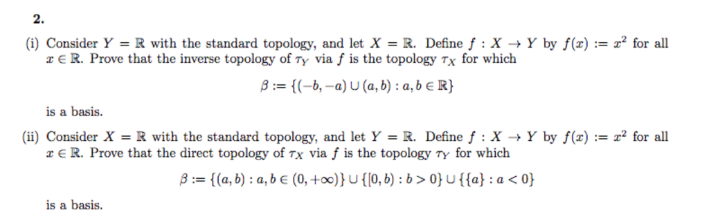 Solved Consider Y = R with the standard topology, and let X | Chegg.com