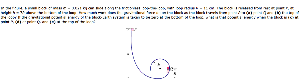 Solved In the figure, a small block of mass m = 0.021 kg can | Chegg.com