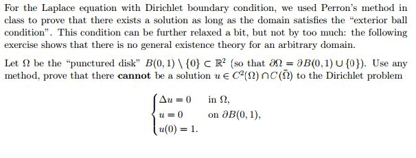 For the Laplace equation with Dirichlet boundary | Chegg.com