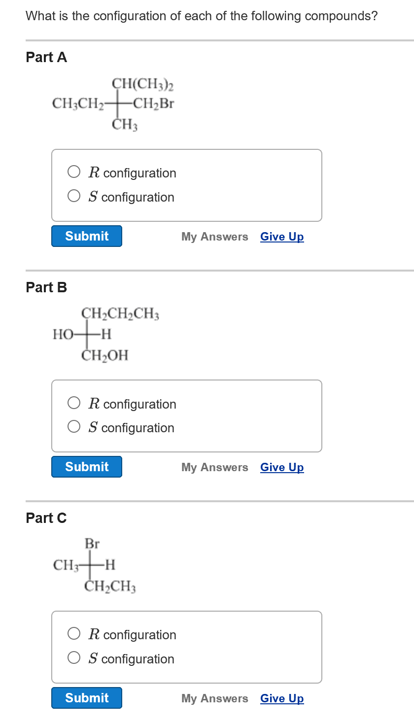 Solved What Is The Configuration Of Each Of The Following