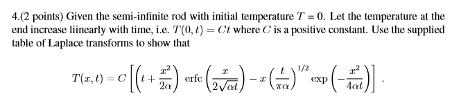 Solved Given the semi-infinite rod with initial temperature | Chegg.com