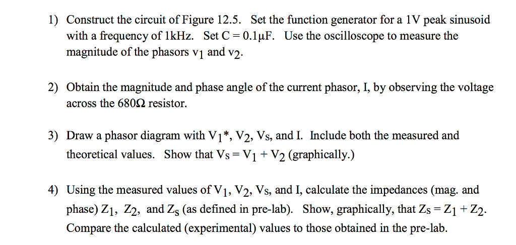 Solved Construct the circuit of Figure 12.5. Set the | Chegg.com