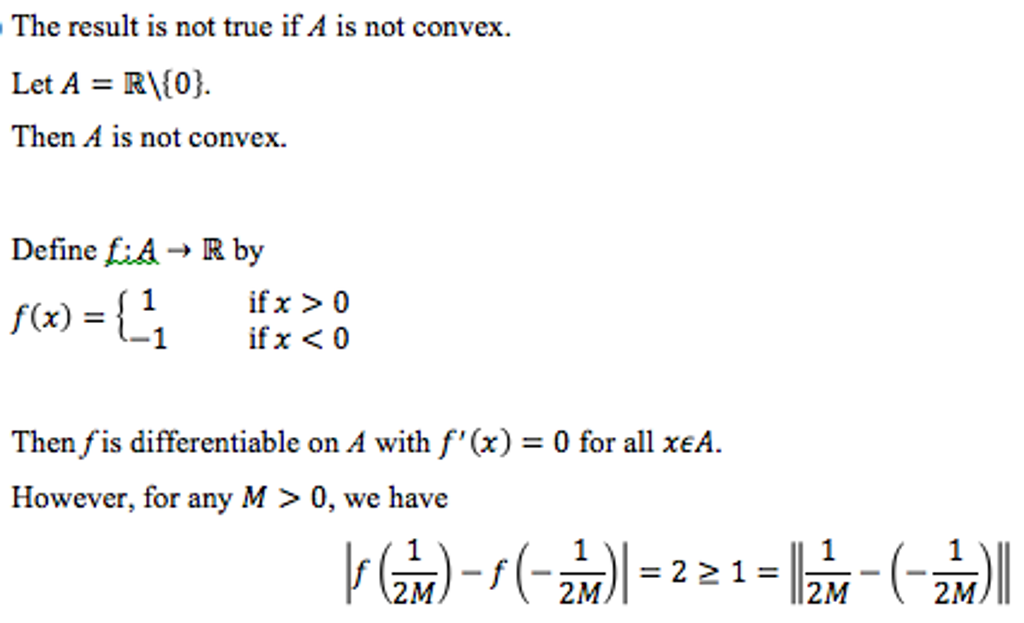 Solved Let f : A c Rn →R be differentiable with A convex. If | Chegg.com