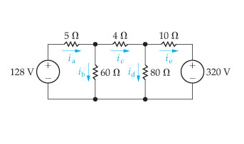 Solved Using Mesh-current method, find Ia, Ib,Ic,Ie and the | Chegg.com