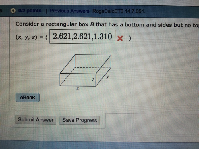 Solved Consider a rectangular box B that has a bottom and | Chegg.com