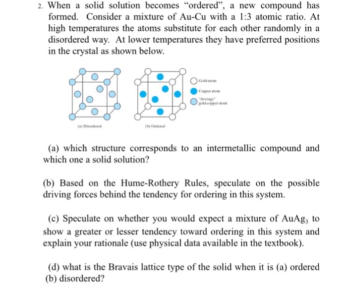2. When a solid solution becomes ordered, a new | Chegg.com