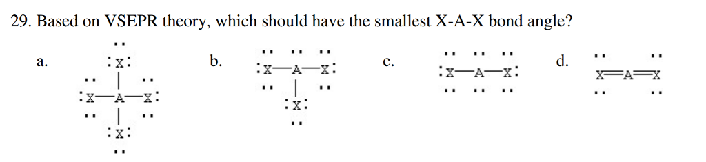 Solved Based on VSEPR theory, which should have the smallest | Chegg.com