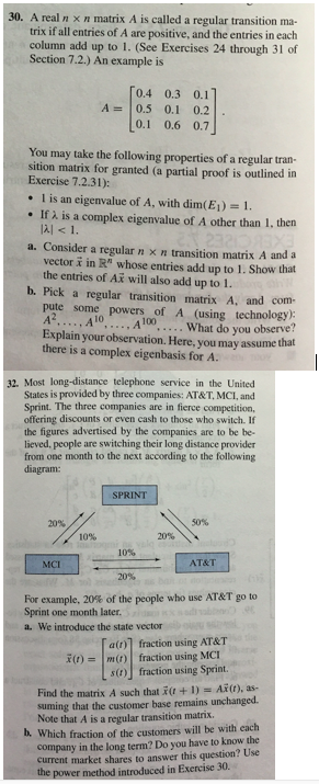 A real n times n matrix A is called a regular | Chegg.com