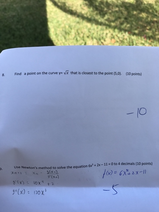 Solved Find a point on the curve y= squareroot x that is | Chegg.com