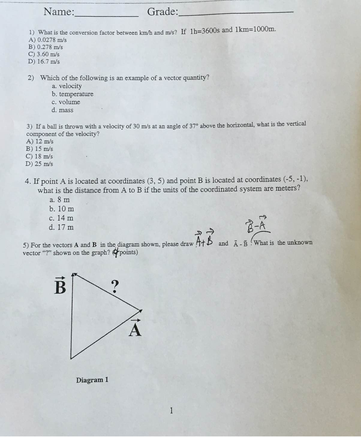 Solved What Is The Conversion Factor Between Km h And M s Chegg