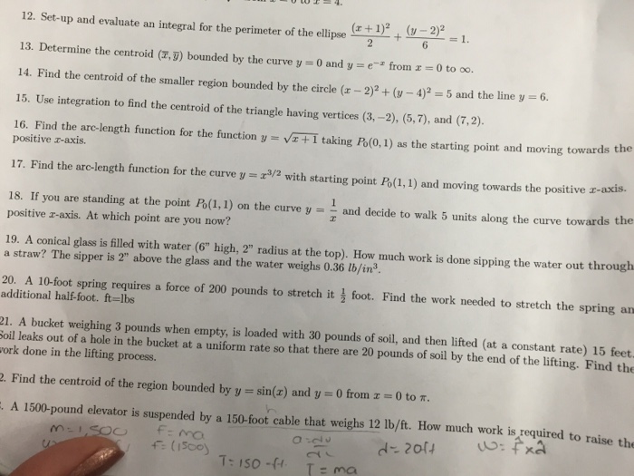 Solved 12. Set-up and evaluate an integral for the perimeter | Chegg.com
